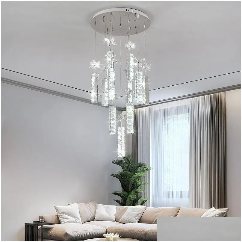 Luxury K9 Crystal LED Linear Crystal Chandelier With Rings And Dimond ...