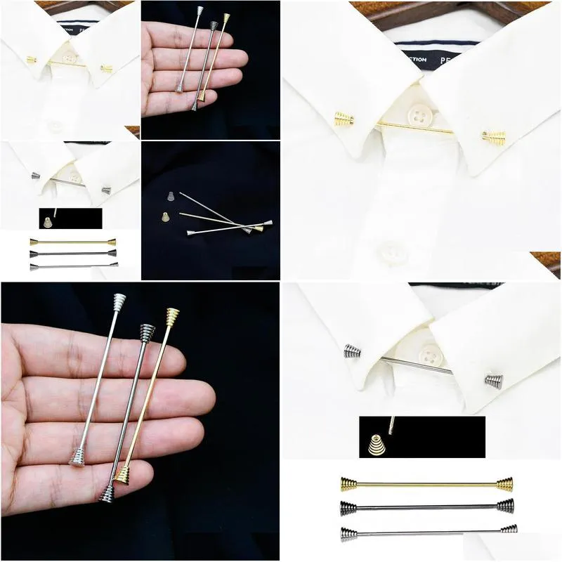 Shirt Collar Pin Bar Elegant Looking Men's Pin Collar Dress Shirts