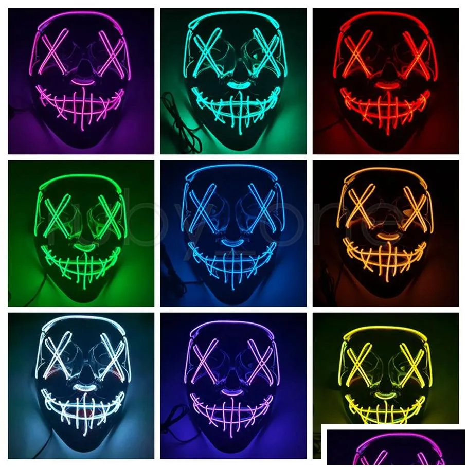 DHgate.com:Halloween LED Purge Mask, Light Up Election Year Costume ...
