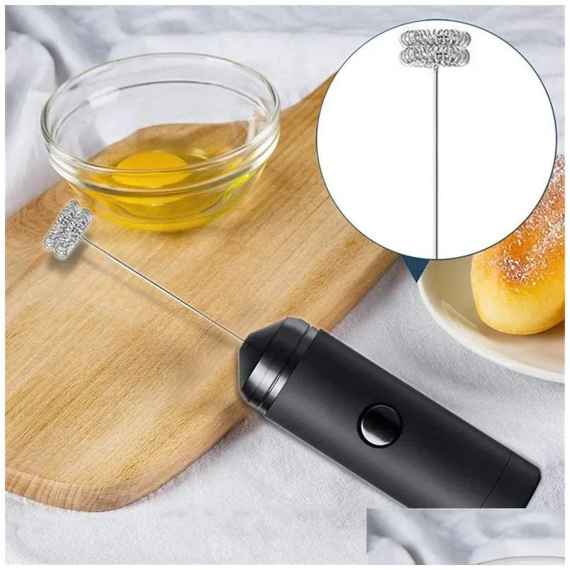 Handheld Electric Egg Whisk Beater And Coffee Milk Frother Battery ...