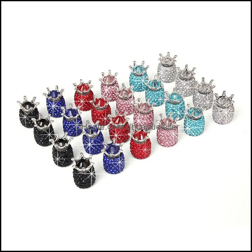 Chrome Tire Valve Stem Caps With Diamond Inlaid Wheel Bolt & Nut Set ...
