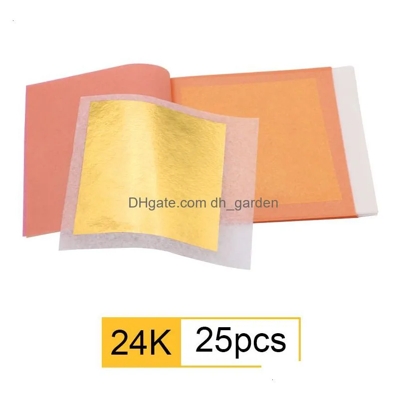 DHgate.com:24K Pure Gold Leaf Sheets Edible Gold Leaves Transfer Real ...