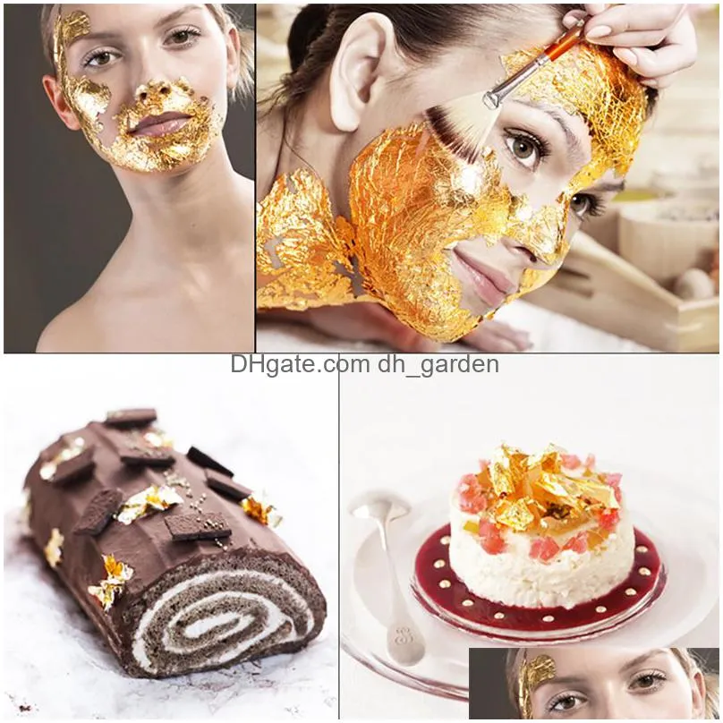 DHgate.com:24K Pure Gold Leaf Sheets Edible Gold Leaves Transfer Real ...
