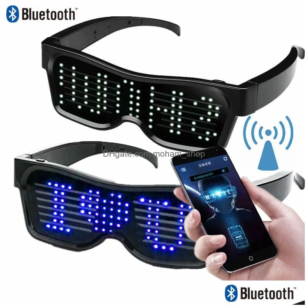 Multicolor LED Rave Glasses Bluetooth App Controlled, Custom Text ...
