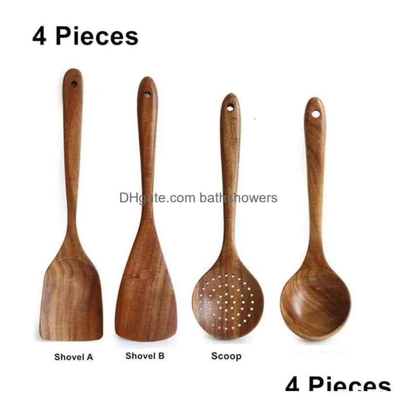 DHgate.com:Natural Teak Wood Kitchen Utensils - Spoons, Ladle, Turner ...