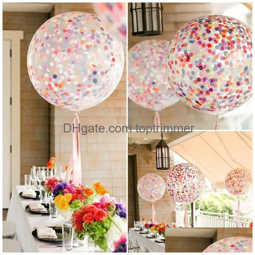 DHgate.com:36 Inch Confetti Sequin Balloons, Clear Latex Balloons for ...