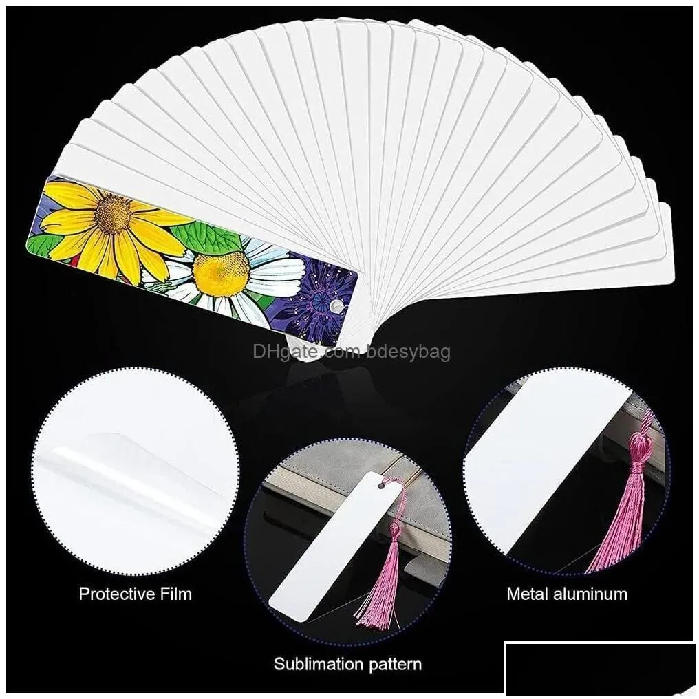 DHgate.com:Double-Sided Aluminum Metal Bookmarks with Hole and Tassels ...