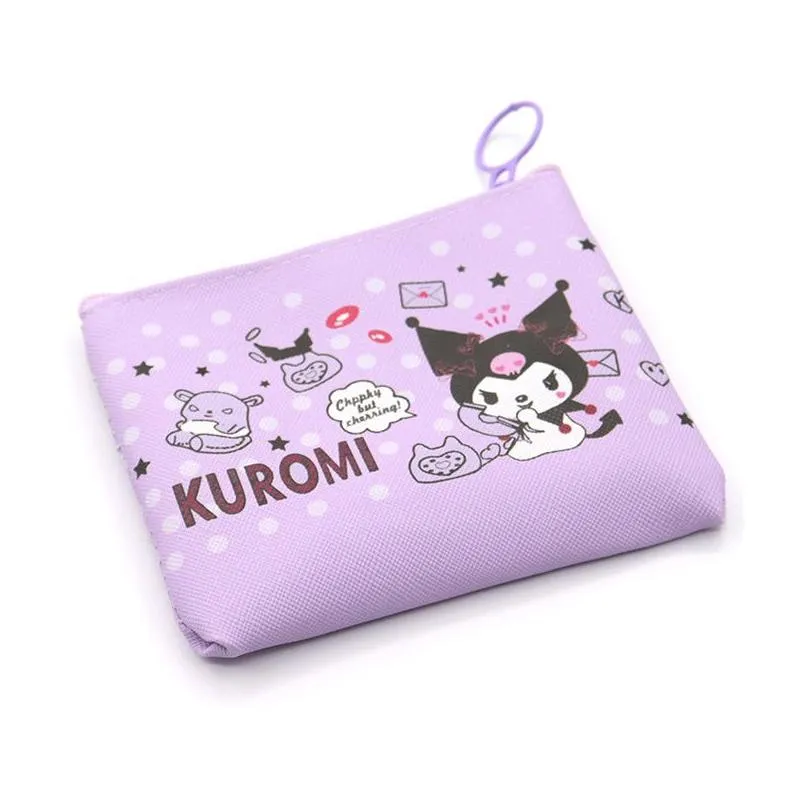 Cute Kuromi Cinnamoroll Typo Coin Purse For Baby Girls Large Capactiy ...