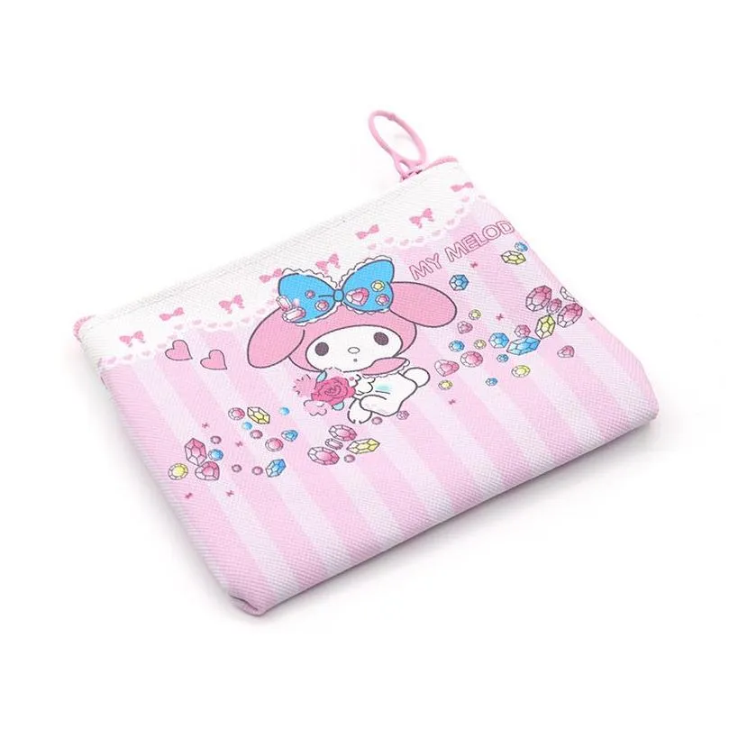 Cute Kuromi Cinnamoroll Typo Coin Purse For Baby Girls Large Capactiy ...