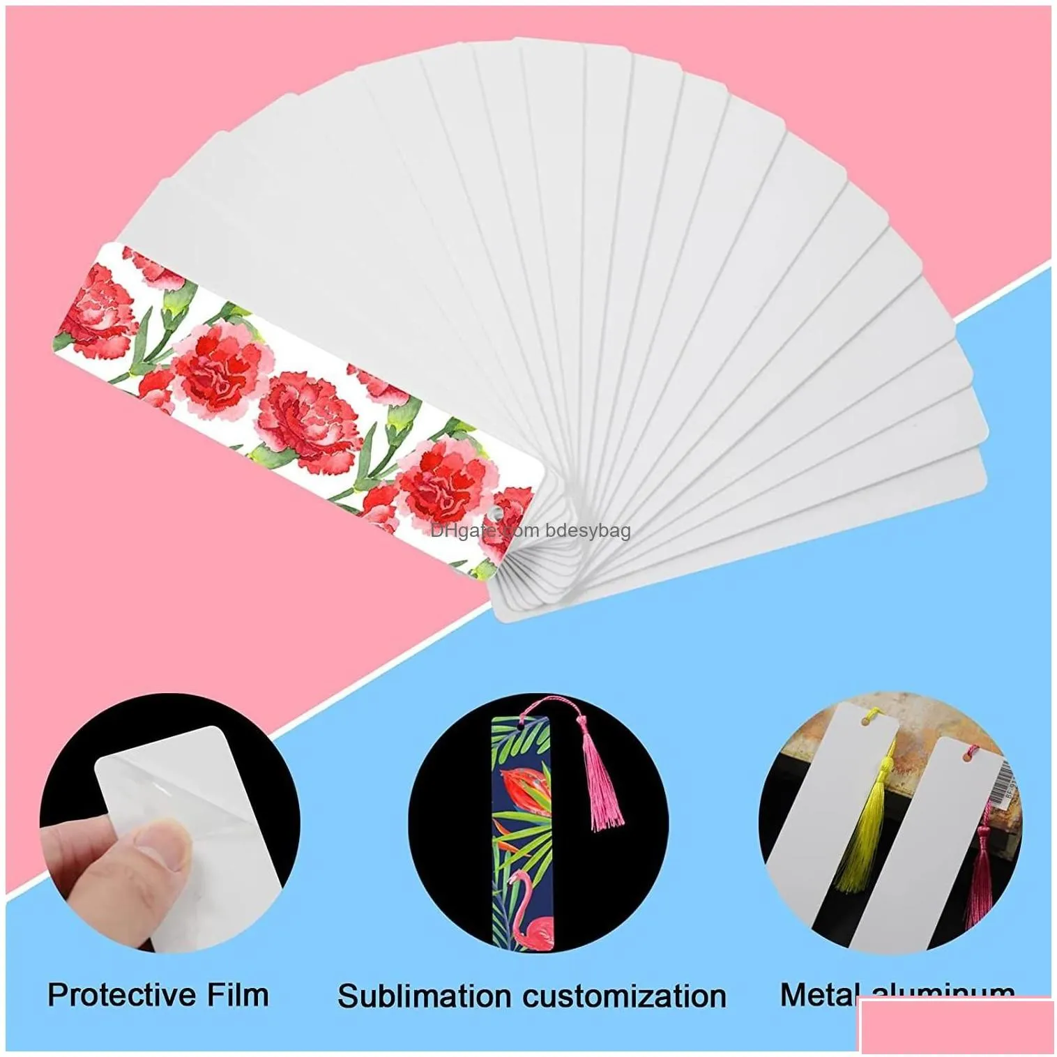 DHgate.com:Double-Sided Aluminum Metal Bookmarks with Hole and Tassels ...