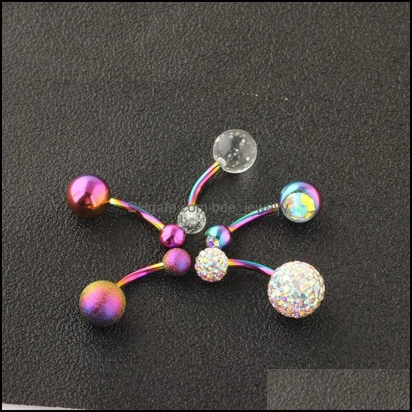 Navel Bell Button Rings Stainless Belly Button Rings Piercings Ombligo ...