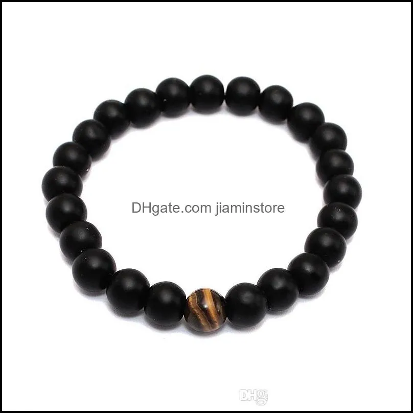 New Fashion Lava Bead Bracelet Set With 8mm Tigereye In New Fashion Lava Bead Bracelet Set With 8mm Tigereye In
