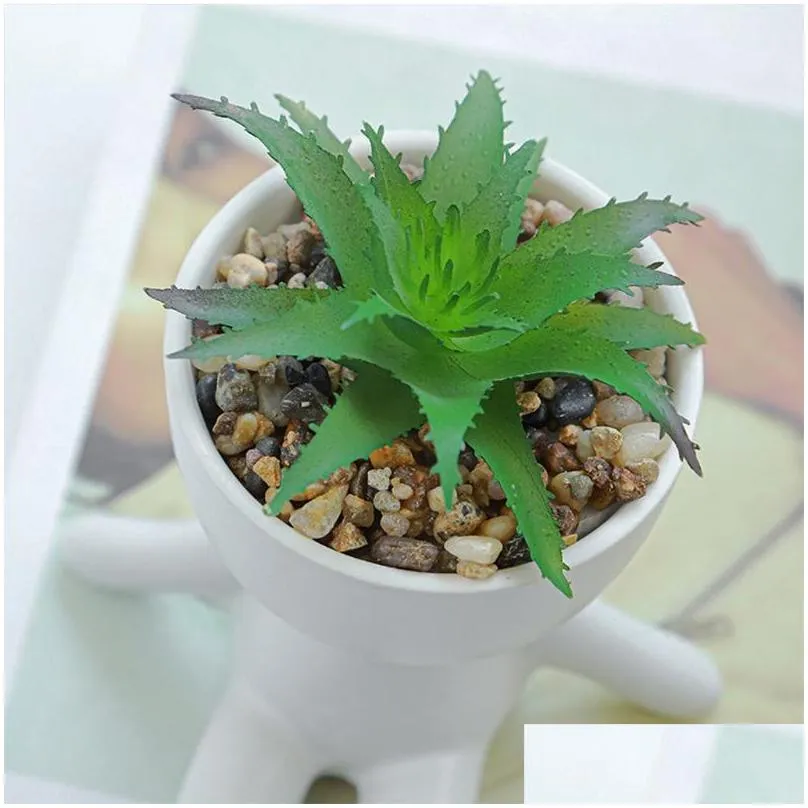 Plant Pot Set Cute Cartoon Humanoid Succent Planter Ceramic Plant Pot ...