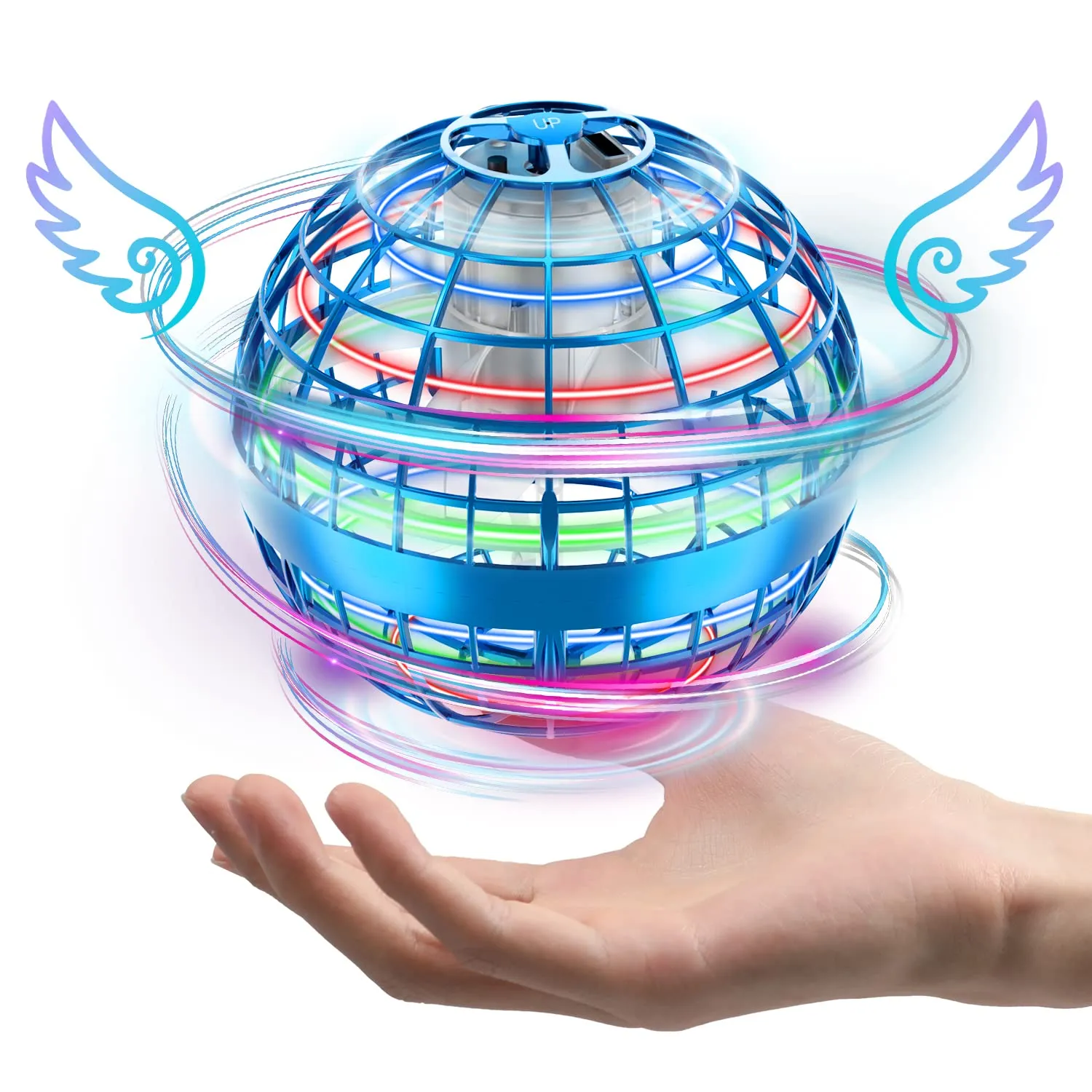 Flying Orb Ball Toy: Hand Controlled Fidget Spinner With RGB Lights ...