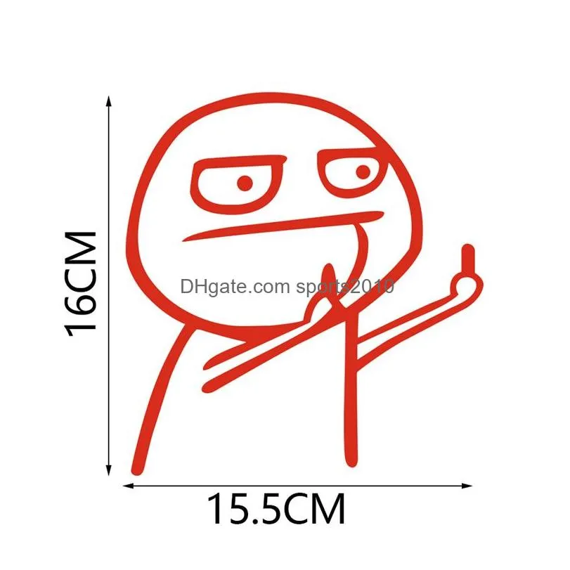 Reflective Cartoon JDM Middle Finger Vinyl Smiley Face Stickers For ...