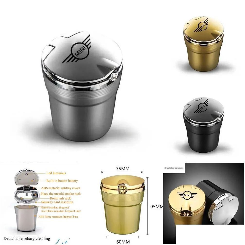 Car Ashtray with LED Light Cup Holder for Mini Cooper One S JCW R50 R53 ...
