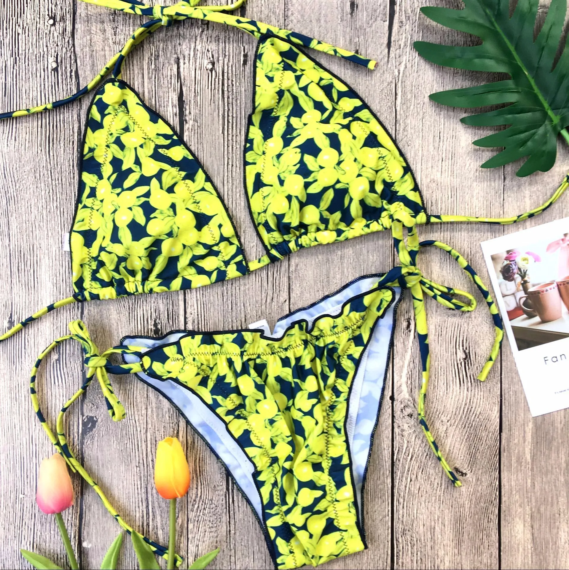 Floral Ruffle Bikini Set: Padded Push-Up Two Piece Swimwear. Shop Now ...
