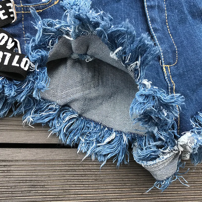 Vintage Tassel Denim Booty Jeans Shorts For Women With Bandage