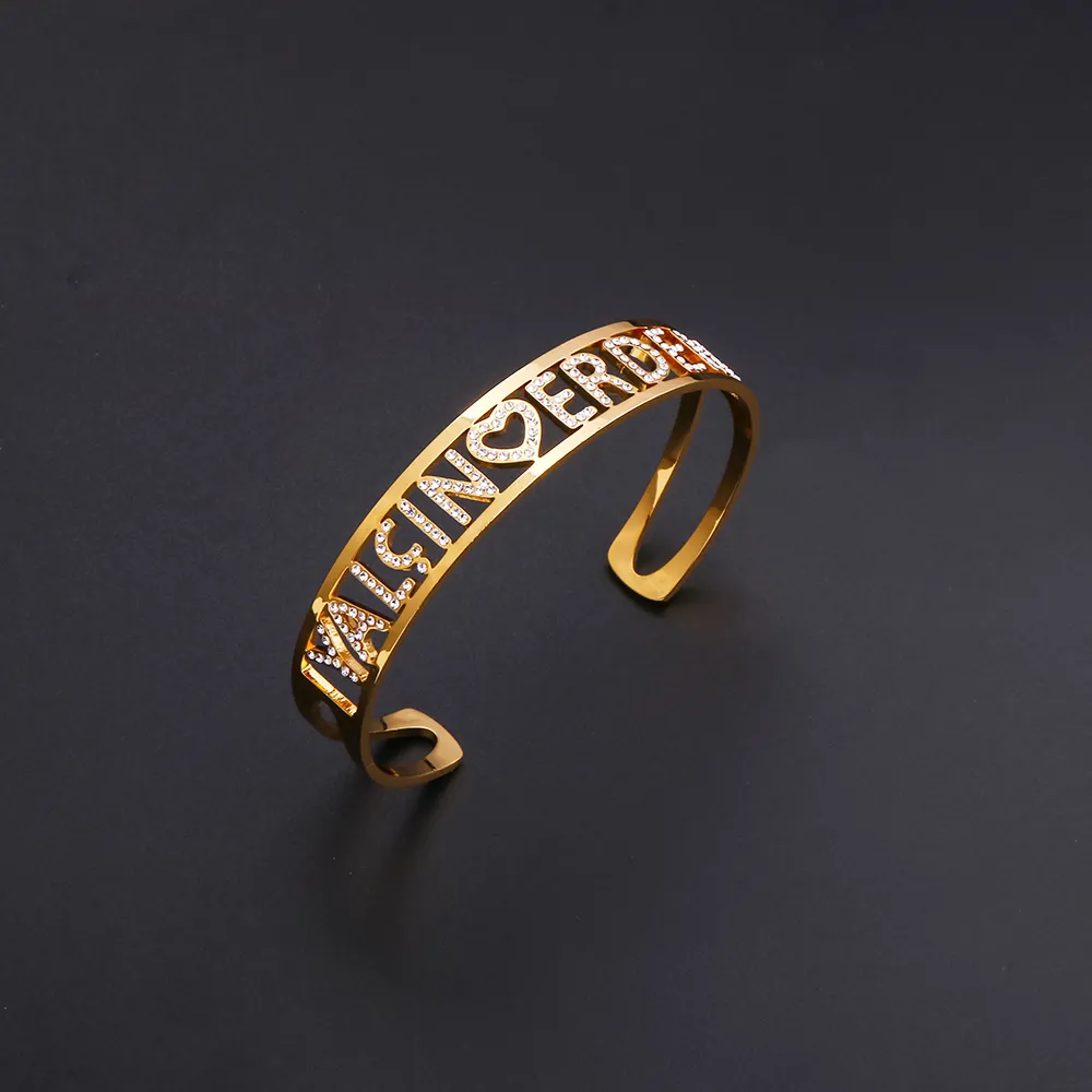 Custom Cz Zircon Susanna Bangles With Personalized Name And Letters