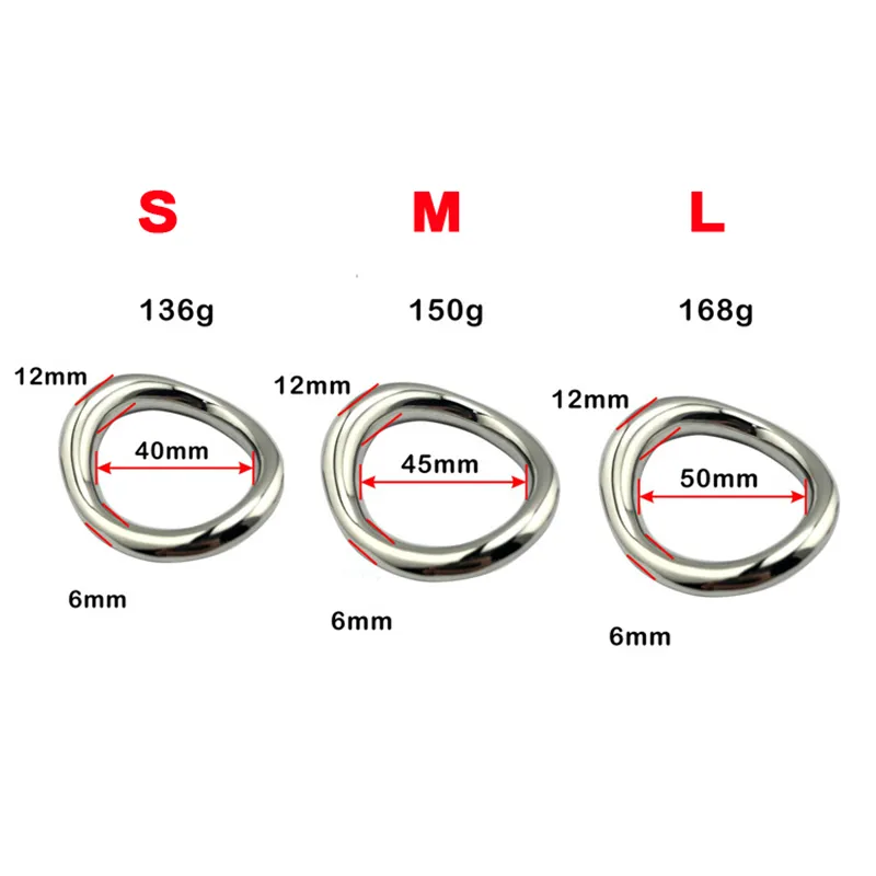 Stainless Steel Metal Cock Ring Scrotum Penis Weight Sex Toys For Men