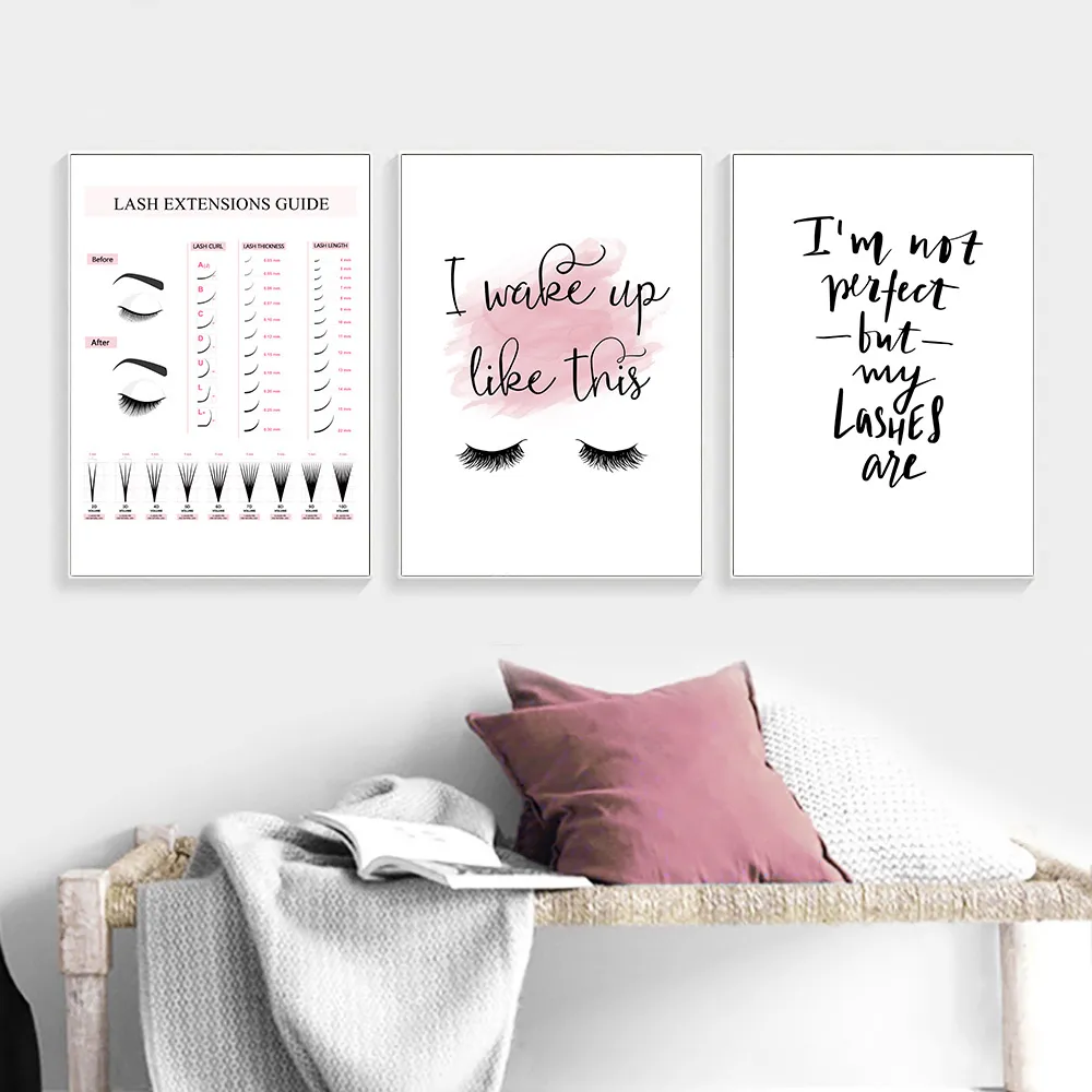 Lash Extensions Guide Poster Makeup Posters And Prints Eyelash Canvas