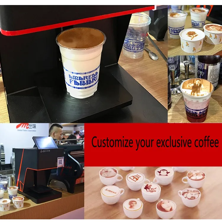 3D Coffee Printing Machine Automatic Touch Screen Milk Tea Coffee ...