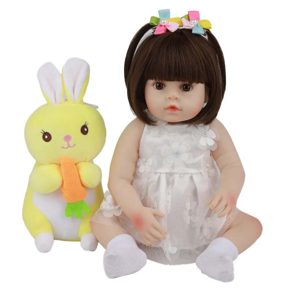 Relistic Silicone Vinyl Doll 18''/45cm Perfect Newborn Rabbit Toy For ...