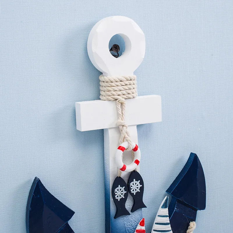 Sailing Decorations Wooden Anchor With Rope Boat Anchor Rope Holder ...