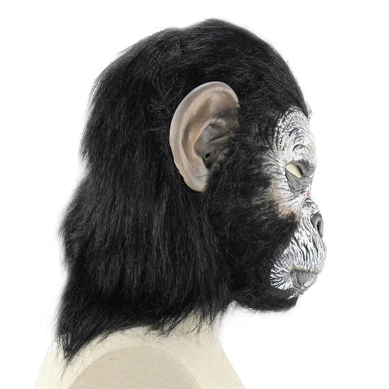 Creepy Ape Man Mask Scary Halloween Masquerade Cosplay Props With ...