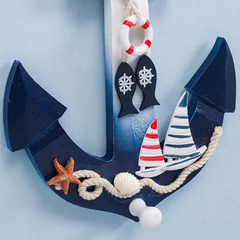 Sailing Decorations Wooden Anchor With Rope Boat Anchor Rope Holder ...