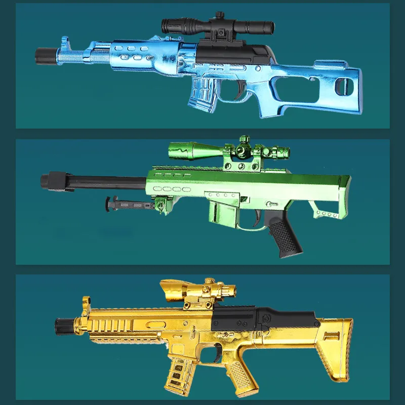 Mini SCAR Toy Gun Gold Barrett Sniper Rifle Military Model Pistol With ...