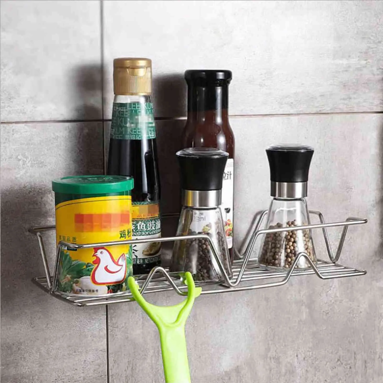 Wall Mount Kitchen Organizer Shelf - Spice Rack, Cabinet Storage Box ...