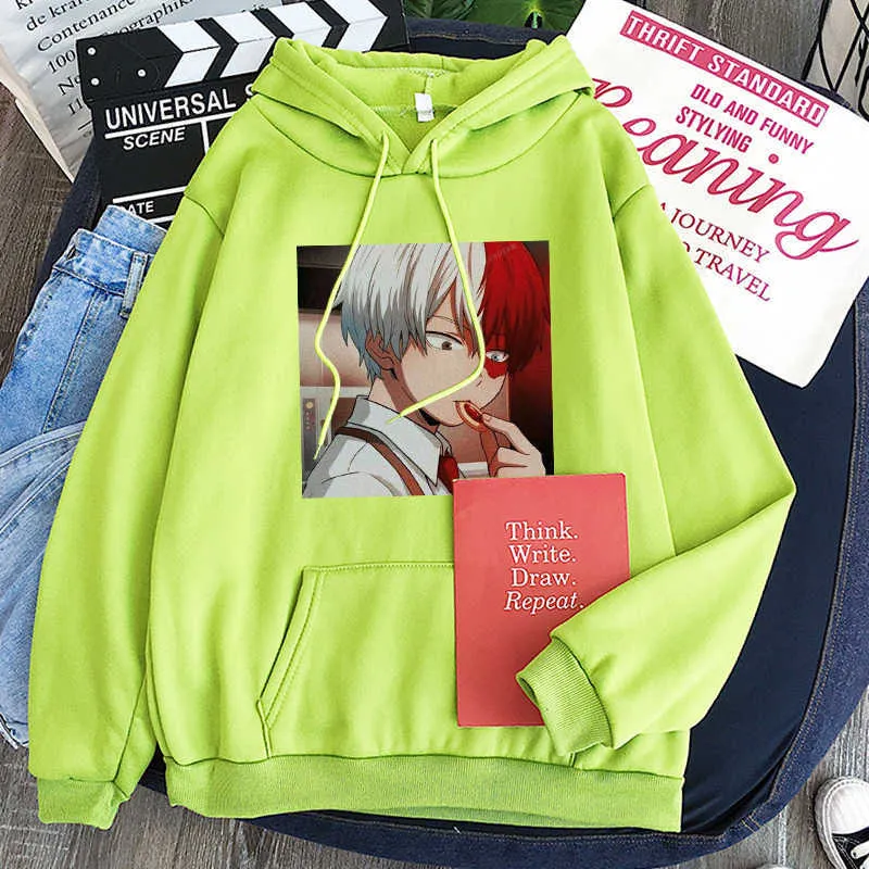 Shoto Todoroki Kawaii Printed Red Graphic Hoodie Japan Anime My Hero ...