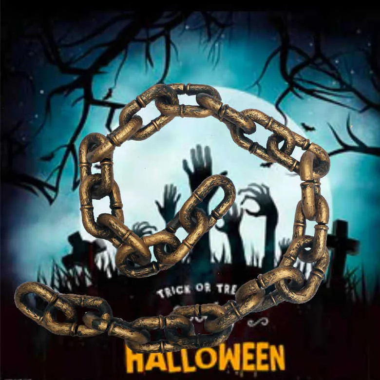 Realistic Halloween Chain Props - Large Plastic Prisoner Chains ...