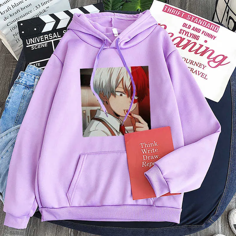 Shoto Todoroki Kawaii Printed Red Graphic Hoodie Japan Anime My Hero ...