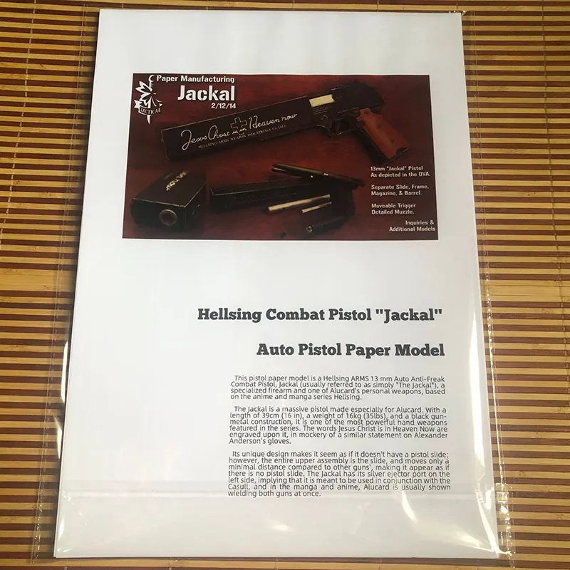 Jackal Casull 3D Paper Toy Gun Card Craft Model Pistol Military Puzzle ...