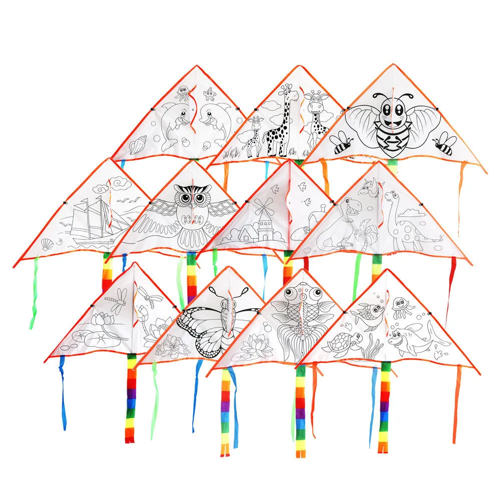 Polyester Fabric Graffiti DIY Toys Kite Wholesale Good Weather Practice ...