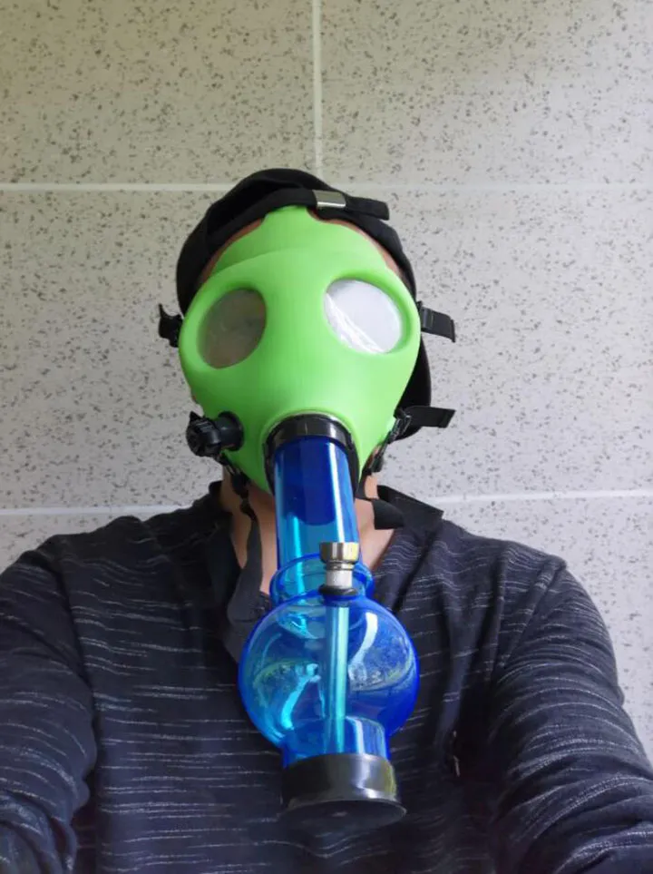 Máscara De Gas Con Fumar Acrílico BONG Tubería De Silicona Tabacco ...