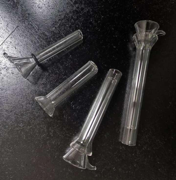 Glass Male Slides And Female Stem Slide Funnel Style With Black Rubber ...