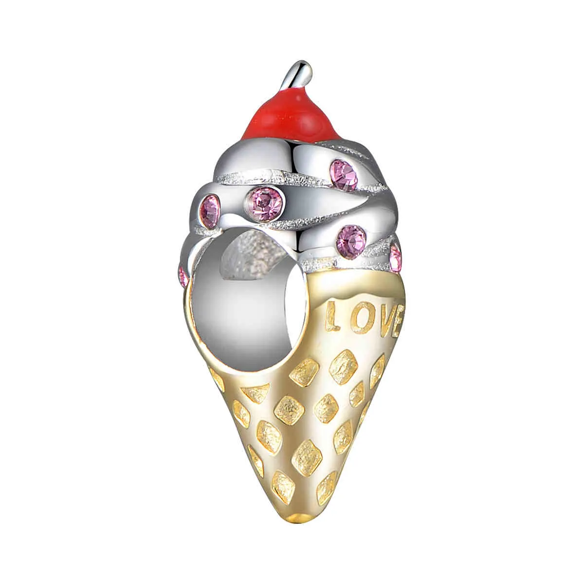 Ice Cream Charm - 925 Sterling Silver Food Charm for European Bracelets ...