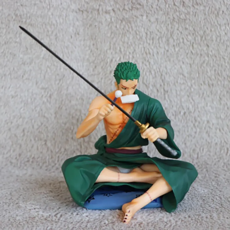 One Piece Zoro Figure - Anime Statue, Sitting Pose, PVC Collectible ...