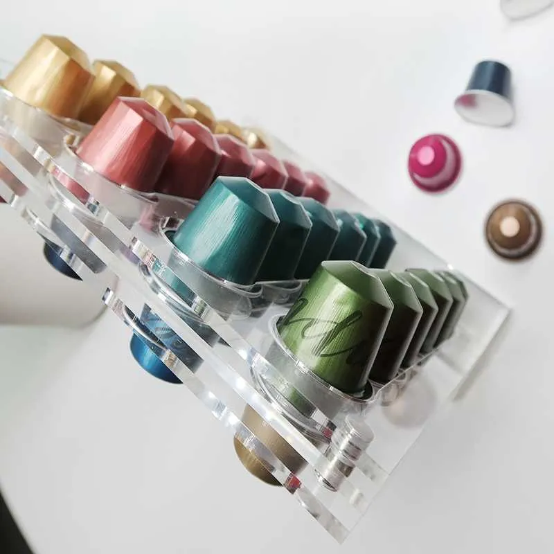 Acrylic Coffee Pod Capsule Storage Stand for Nespresso Rack Holder ...