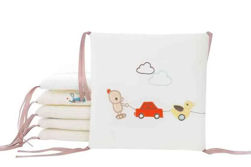 DHgate.com:6 Pack Baby Crib Bumpers, Soft Cotton Cot Bumper, Baby Bed ...