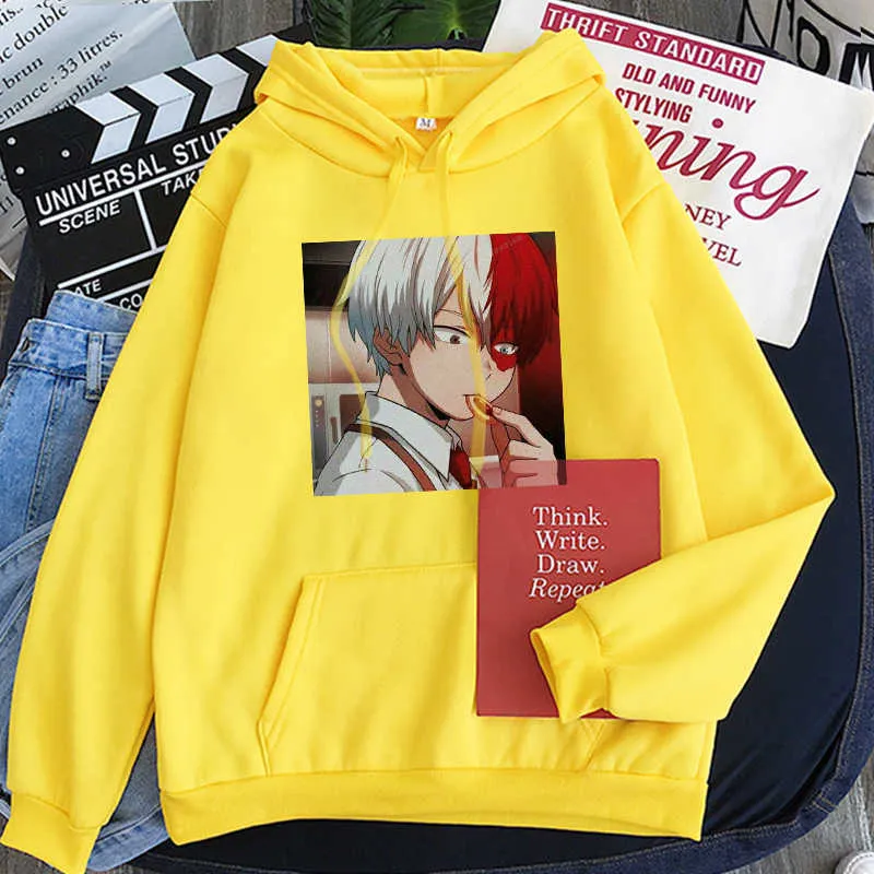 Shoto Todoroki Kawaii Printed Red Graphic Hoodie Japan Anime My Hero ...
