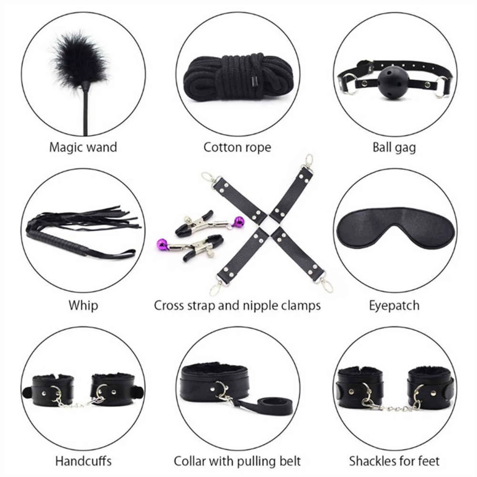Iuoui Womens Bdsm Toys Bondage Set Sm Spareder Bar Collar Soumissive
