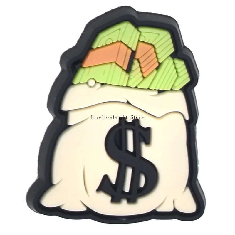 Soft Rubber PVC Croc Shoe Charms Wholesale Money Dollar Design For ...