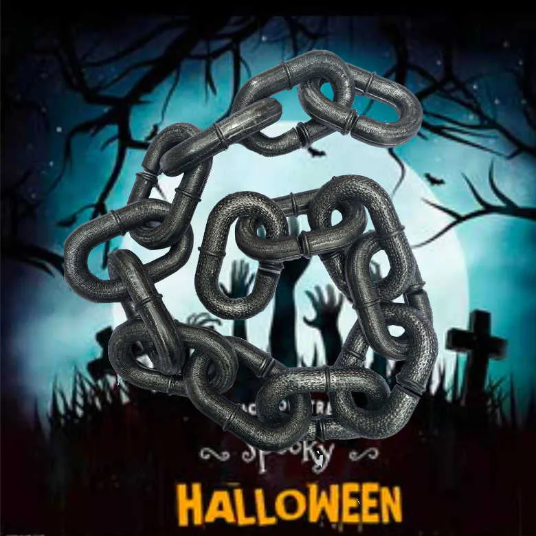 Realistic Halloween Chain Props - Large Plastic Prisoner Chains ...