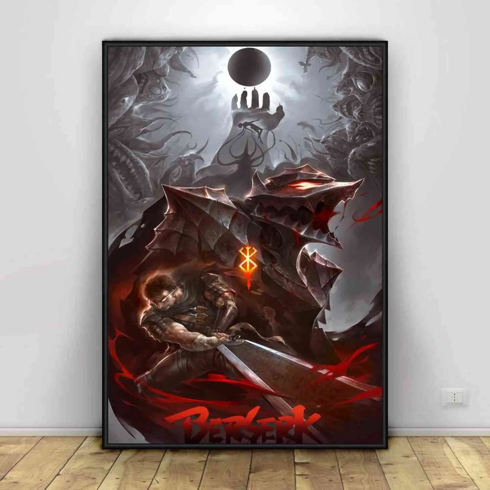 Berserk Poster Japan Anime Art Silk Posters Red Canvas Wall Art Prints ...