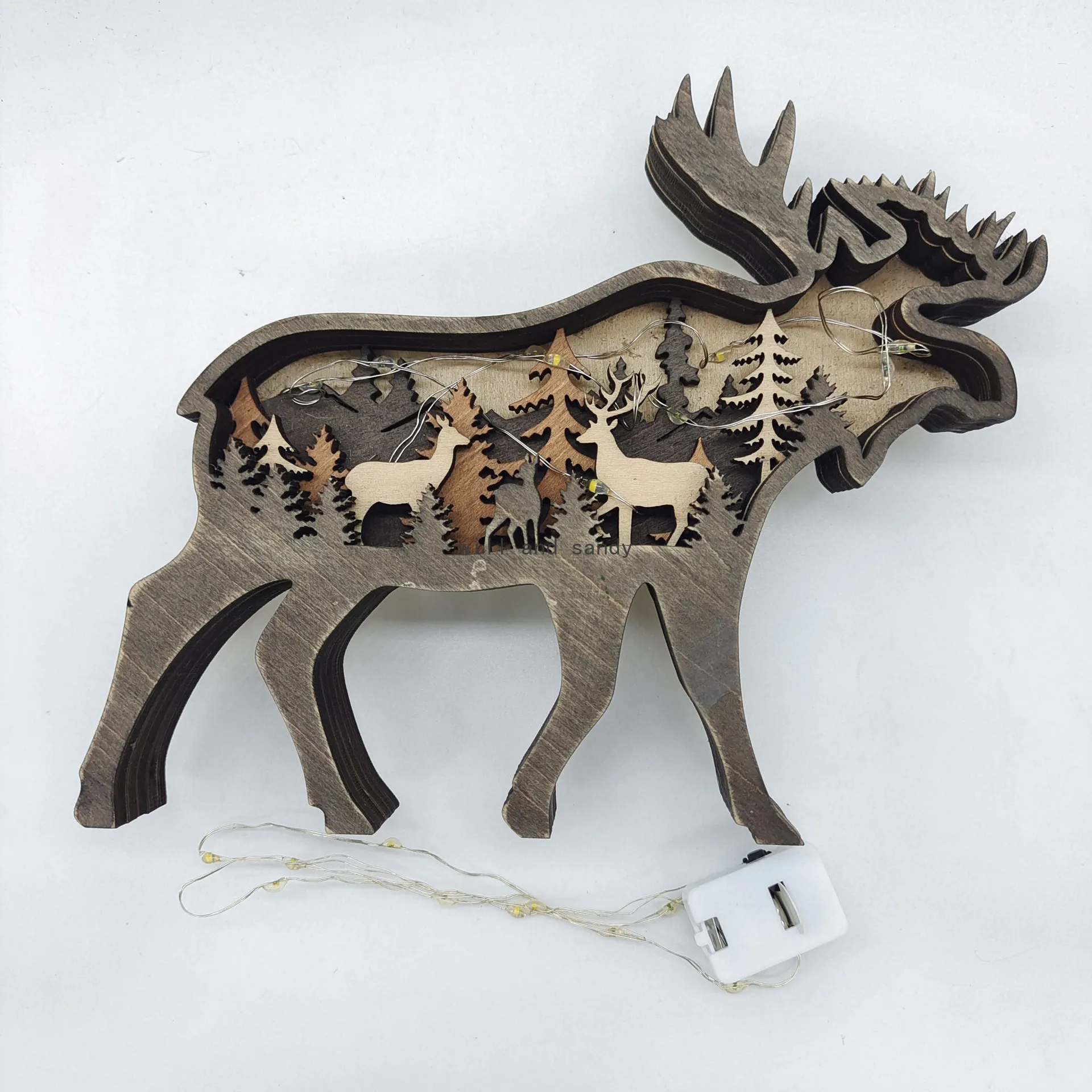 Bear Wolf Deer Bird Eagle 3D Laser Cut Craft Wood Home Decor Gift Wood ...