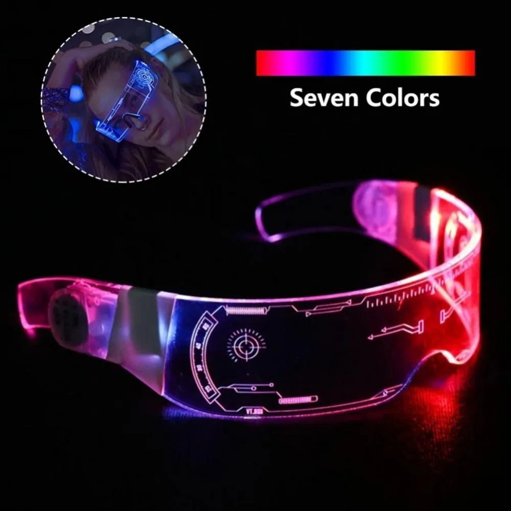 Neon Party Glasses: Light Up Visor Eyeglasses for Halloween & Christmas ...